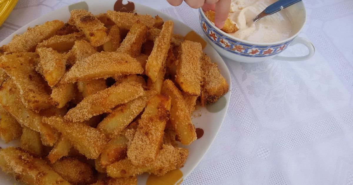 Πατάτες πανέ στο φούρνο με σως γιαουρτιού Συνταγή από τον/την Ζου ...