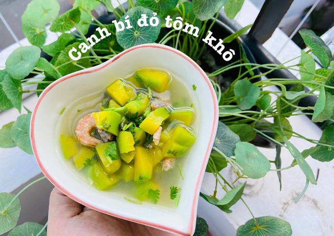 Cách Làm Món Canh bí đỏ tôm khô nấu bằng nước luộc hến của Thoa Nguyen ...