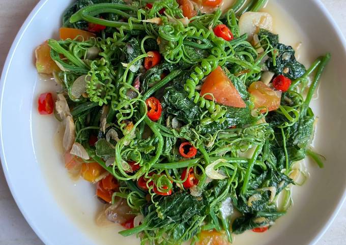 Resep Tumis Pucuk Labu wangi ebi oleh Dhea Palupy - Cookpad