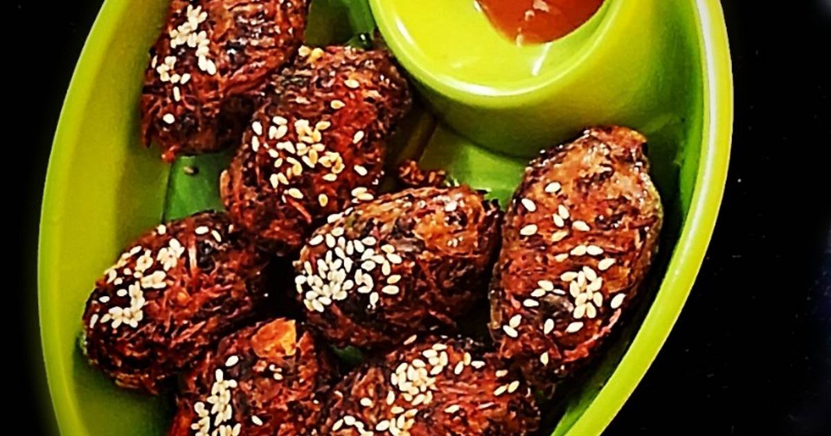 Red amaranth Pakora with Sesame Seeds Recipe by Debasree Sarkar - Cookpad