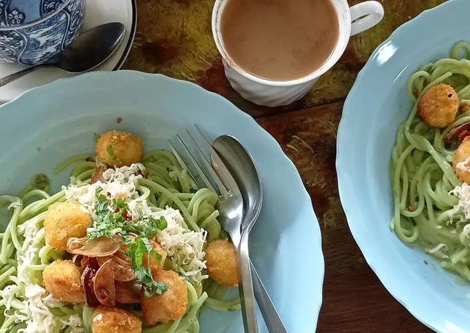 Resep Matcha spaghetti oleh maria dian andriana - Cookpad