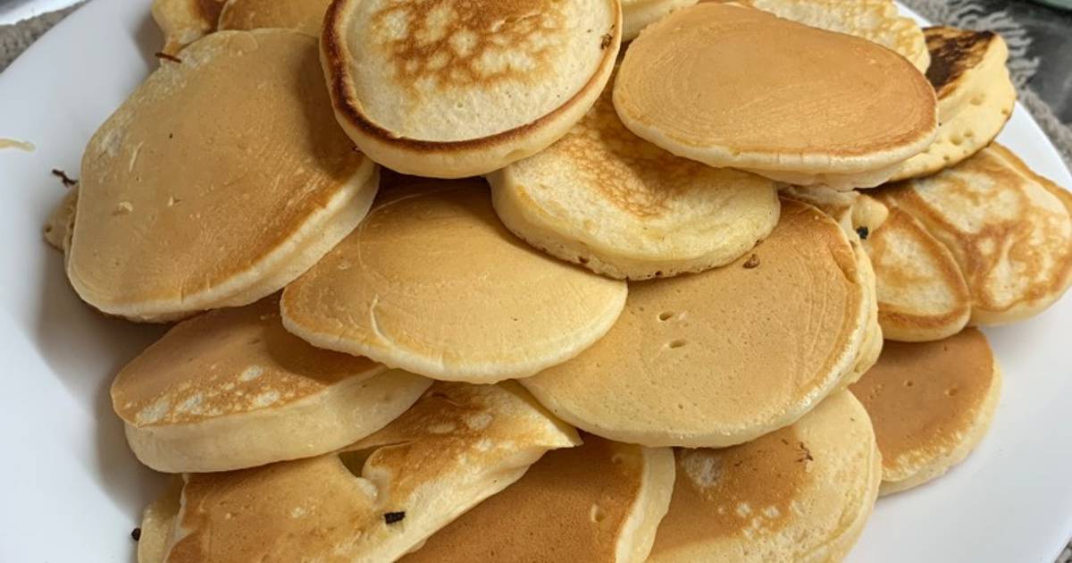 Mini Panqueques Receta de Santi-karen 👨🏽‍🍳👩🏼‍🍳- Cookpad