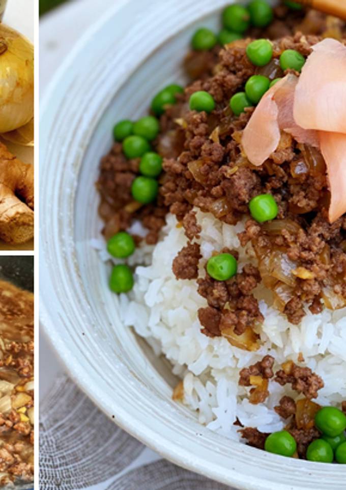 Soboro Donburi (Miyazakigyu Wagyu Ground Beef Over Rice) Recipe by ...