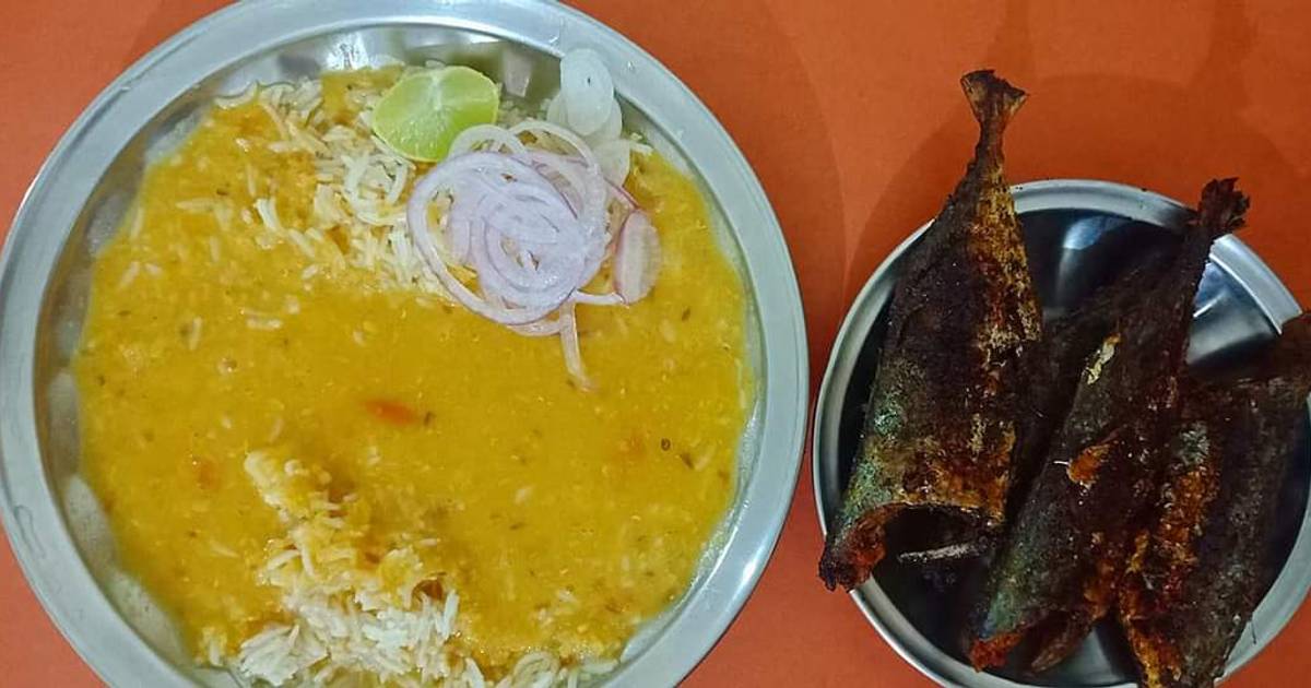 Easy Fish Fry with Daal Rice Recipe by Eshaal Fatima - Cookpad