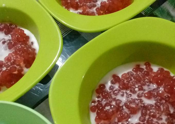 Resep Bubur Mutiara Si Merah Merona oleh bubunIrma - Cookpad