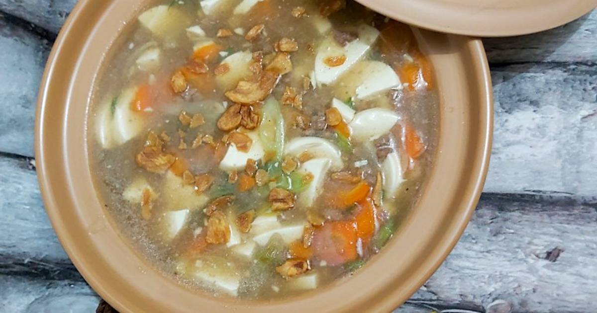 Resep Sup Daging Tahu Sutra oleh Cynthia Oshin - Cookpad