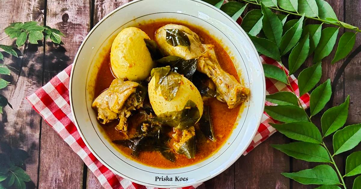 Resep Gulai Ayam Telur Daun Kari oleh Priska Koes - Cookpad