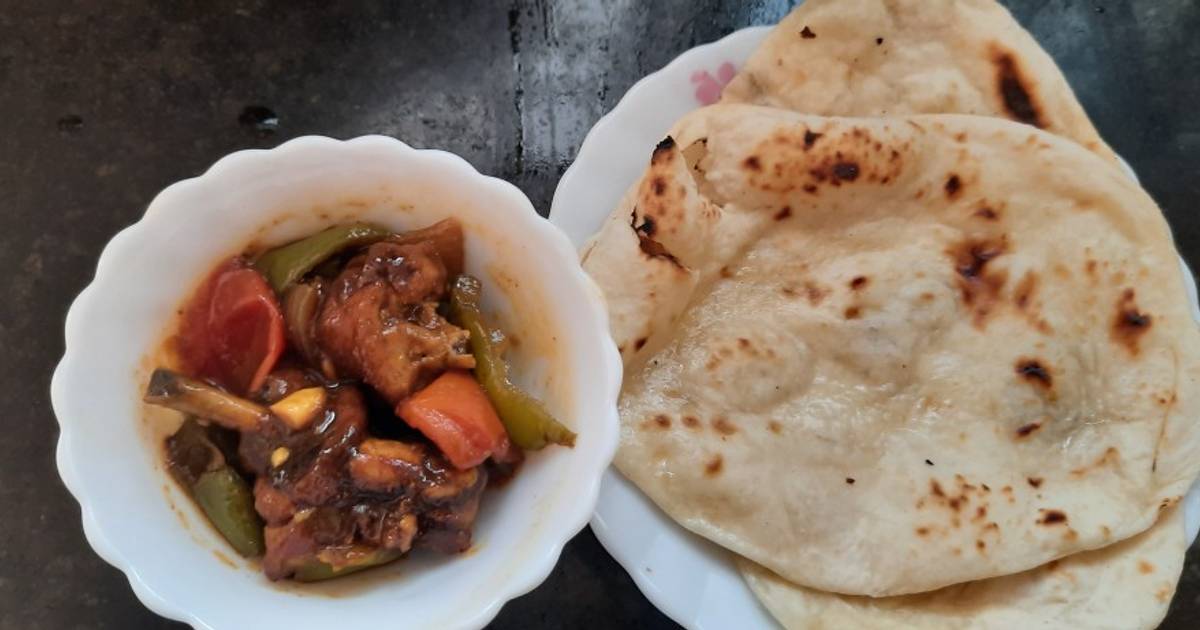 Chilli chicken with naan Recipe by Suman Rani - Cookpad