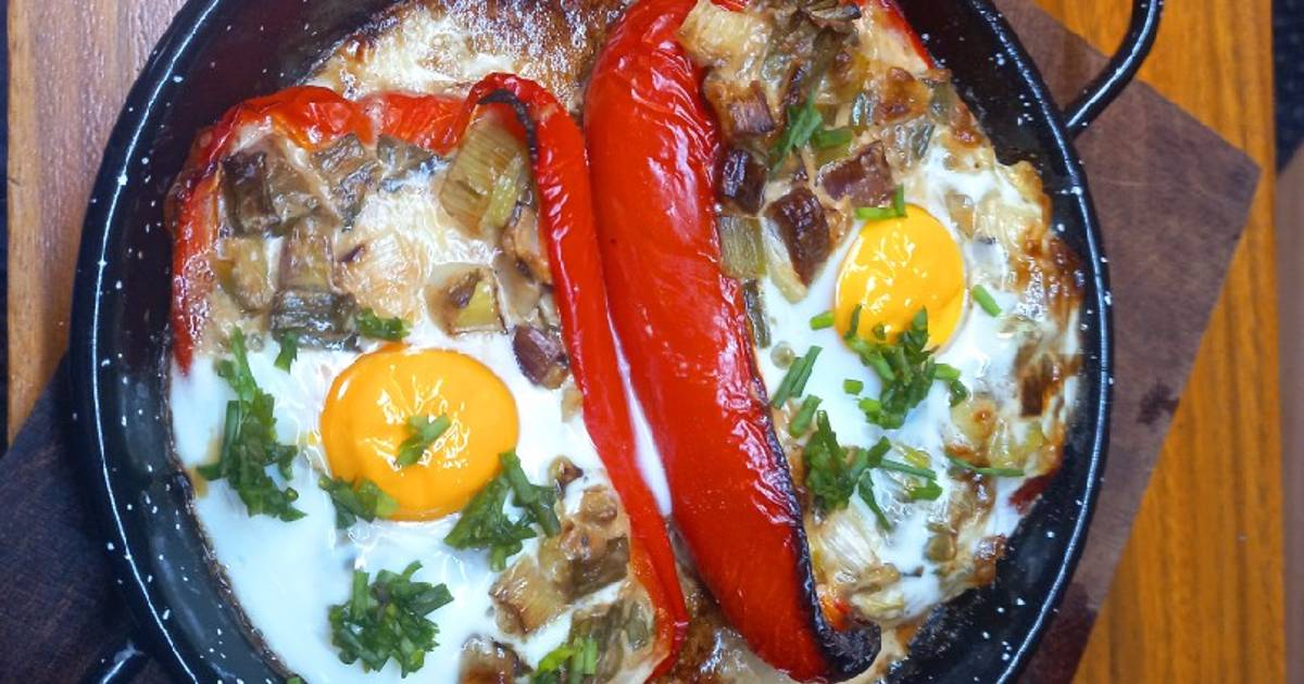 Morrones rellenos con verdeo Receta de virginia- Cookpad