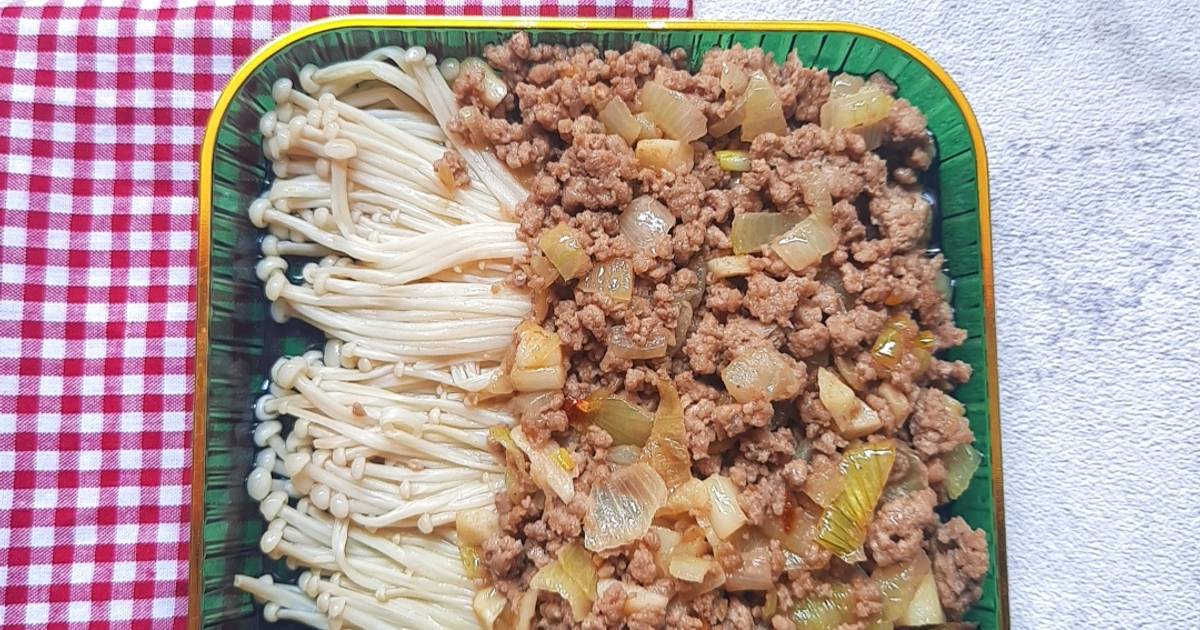 Resep Enoki Siram Daging Giling oleh Koki Bayi 🍭 - Cookpad