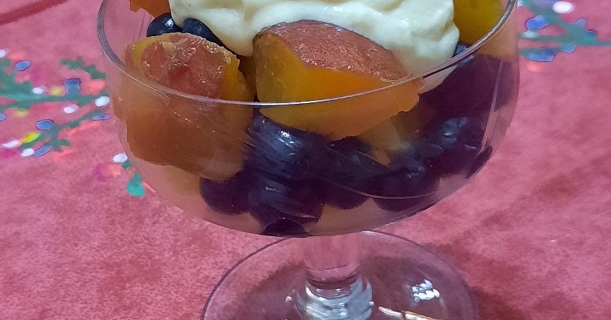 Copa De Duraznos Con Crema De Duraznos Receta de La profe Luisa- Cookpad