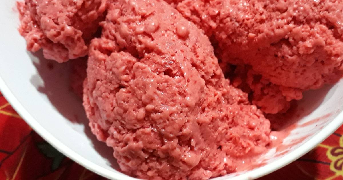 Helado de frutilla a la crema - 290 recetas caseras- Cookpad
