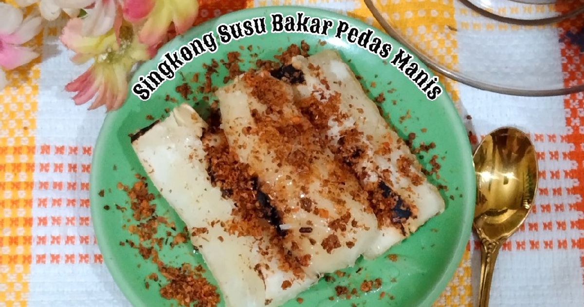 Resep Singkong Susu Bakar Pedas Manis oleh Lanjarsih/Mama Fifian ( MasakanRumahan) - Cookpad