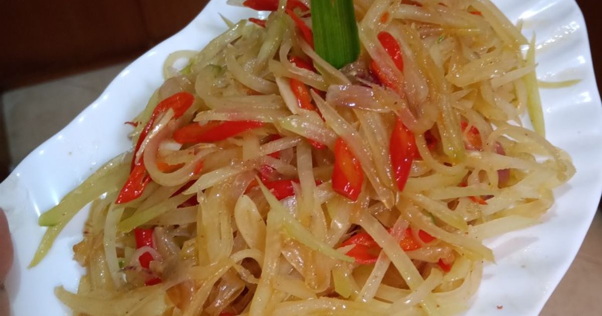 Resep Tumis Pepaya Muda Pedas Dan Simple oleh Hanny Fah - Cookpad