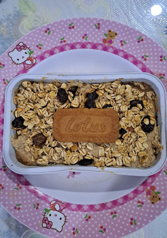Resep Vegan Layer Oatmeal Dessert Box Cake 🍰🍪 | Biscuit Porridge, Baked ...