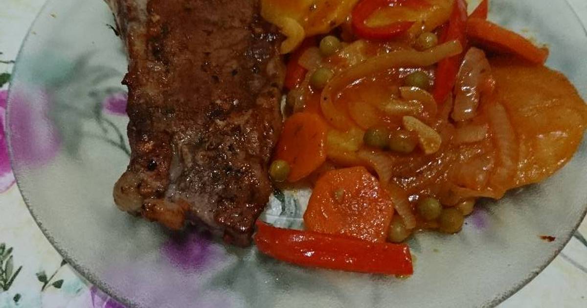 Churrasco con papas Receta de Vanee Moraez- Cookpad