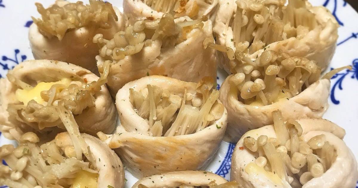 Resep (Simple) Enoki Chiken Tander Chesse Roll oleh Rini Takayama - Cookpad