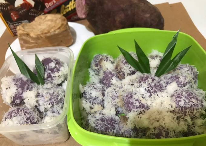 Resep Klepon ubi ungu isi coklat dan gula siwalan oleh zumira sari ...