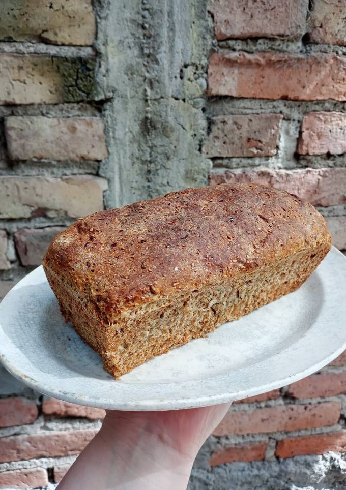 Pan 100% integral😋🌾 Y SIN AMASAR🤭 Receta de Delfina Blanco- Cookpad
