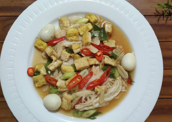 Resep Tahu Jamur Enoki Saus Tiram oleh Eka Yulianto - Cookpad