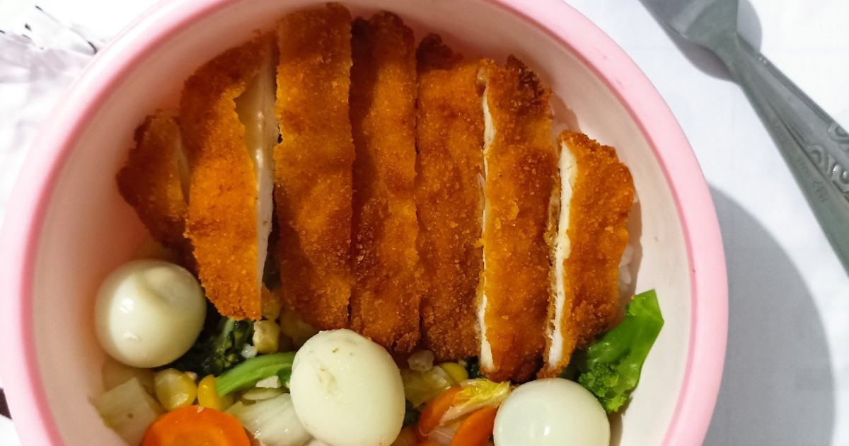 Resep #573. Rice Bowl Chicken Katsu Tumis Sayur Telur Puyuh oleh Dapoer ...