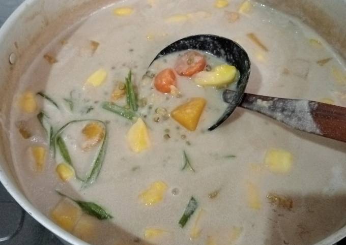 Resep Kolak Bubur Kacang Hijau campur Labu Kuning, Ketela dan Nangka ...