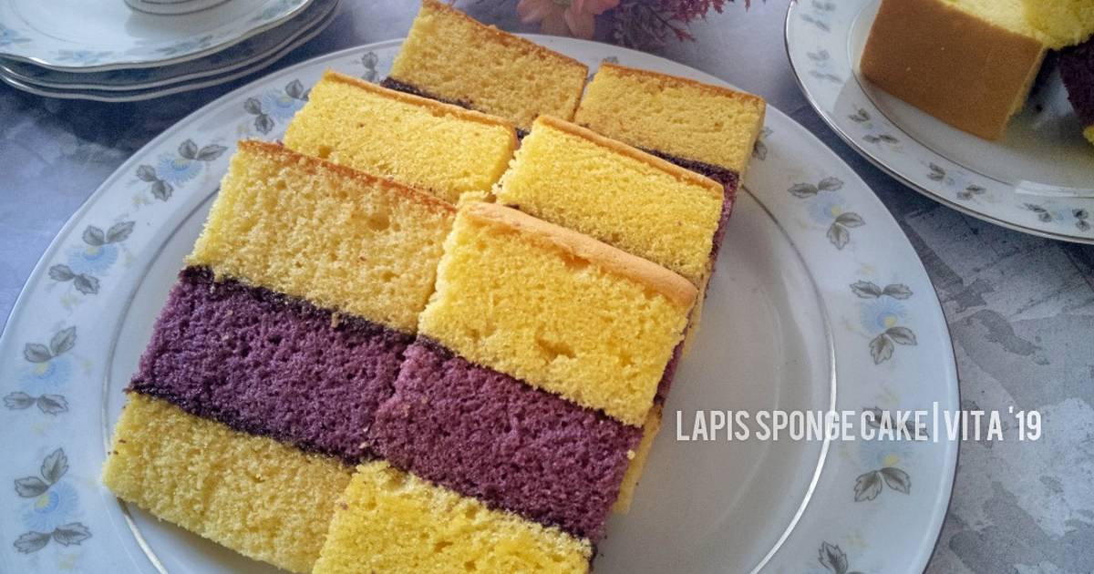 Resep Lapis Sponge Cake Talas oleh Vita Jaurina - Cookpad