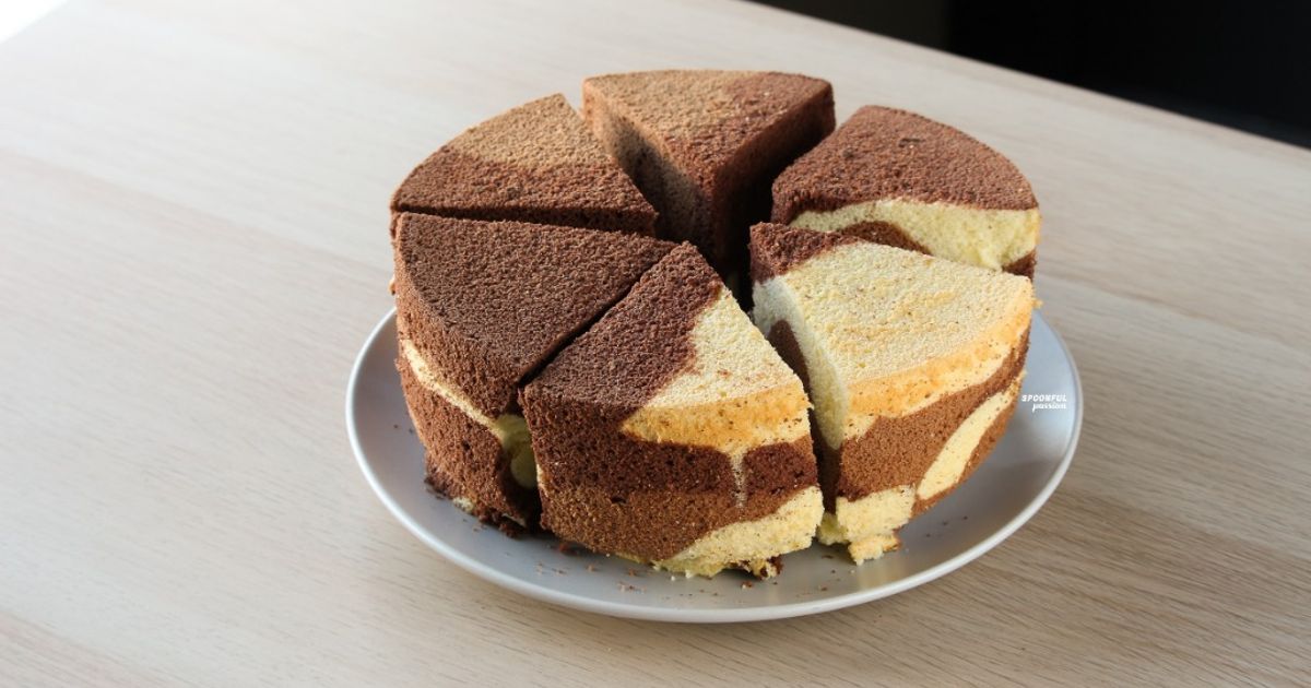 Marble Chiffon Cake / Tri Color Chiffon Recipe By Spoonful Passion