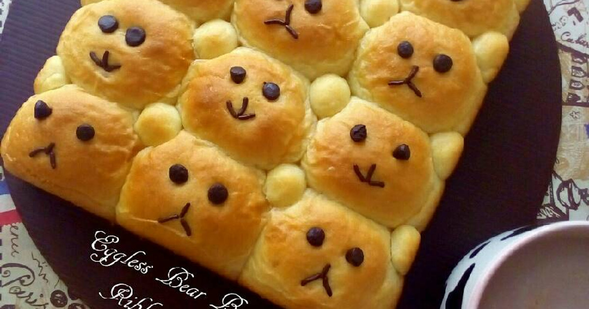 Resep Eggless Bear Bread (Roti Beruang Tanpa Telur) Lembut Banget oleh ...