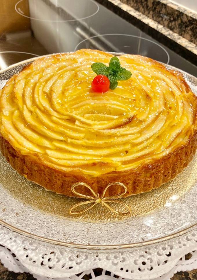 Pastel con almendras y manzanas “sin amasar” (Cake with almonds and ...