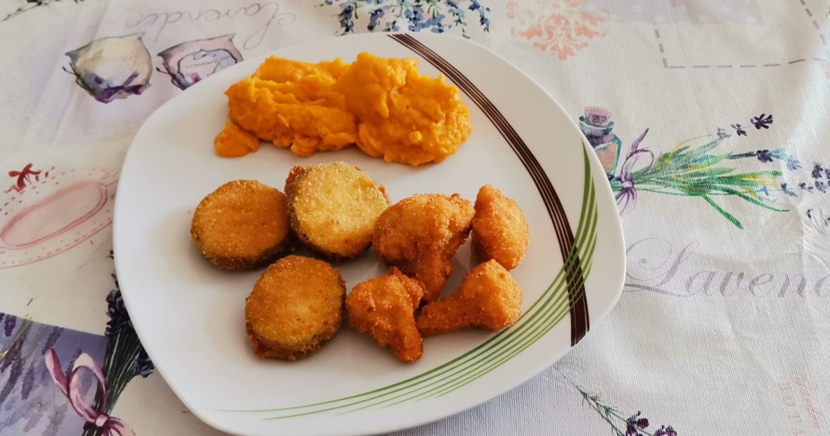 Rántott Karfiol és Rántott Cukkini édesburgonyapürével | Vajdáné Baráth ...