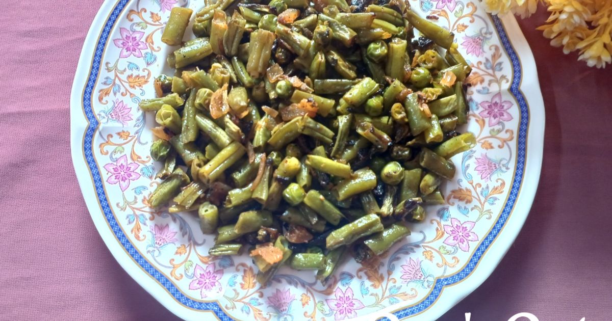 Green Peas And Beans Sabzi Recipe by ZMA - Cookpad