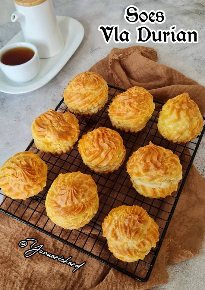 Resep Soes original isi vla durian oleh Yuna - Cookpad