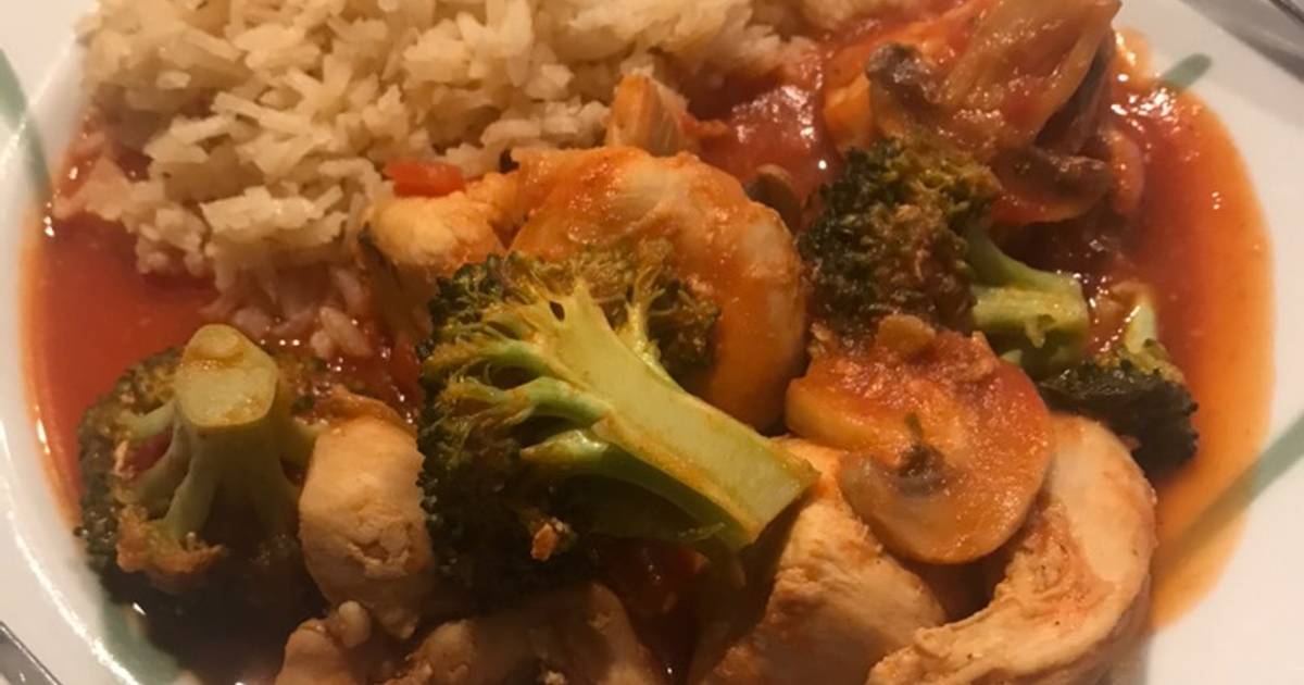 Pechugas guisadas con hongos y brócoli Receta de scarlett Anaya- Cookpad