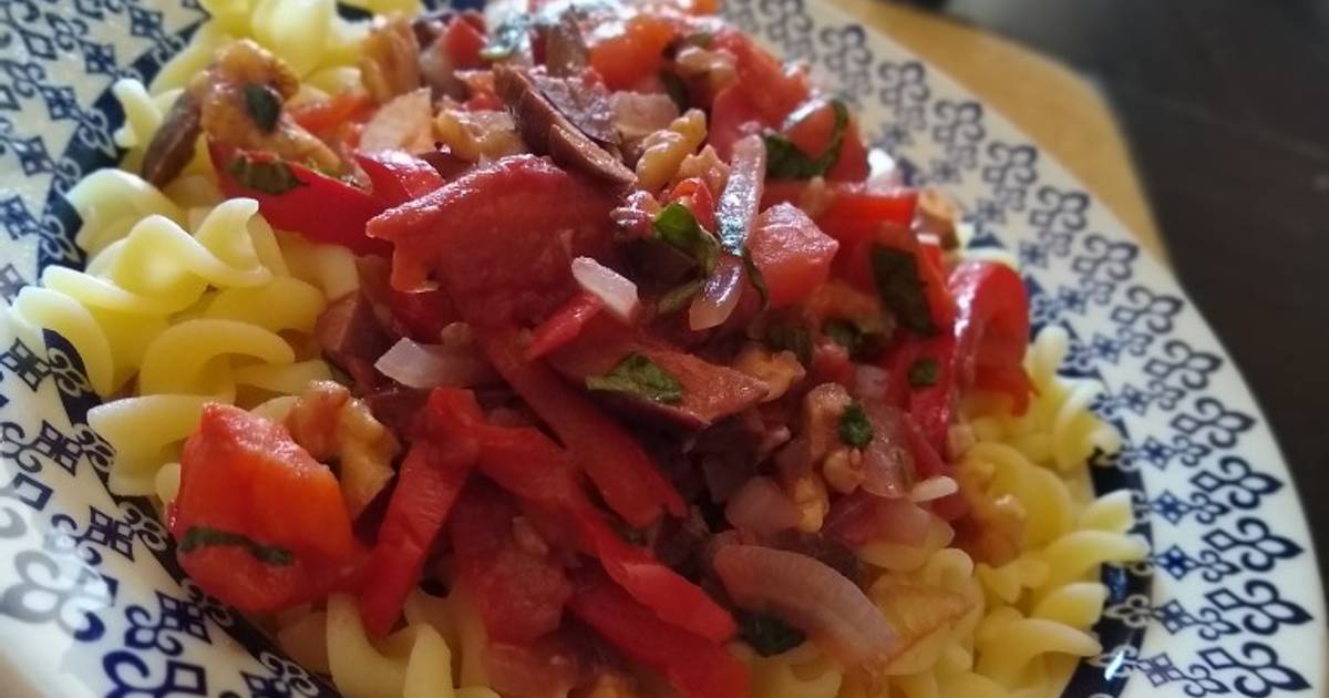 Pasta con pimientos morrones - 318 recetas caseras- Cookpad