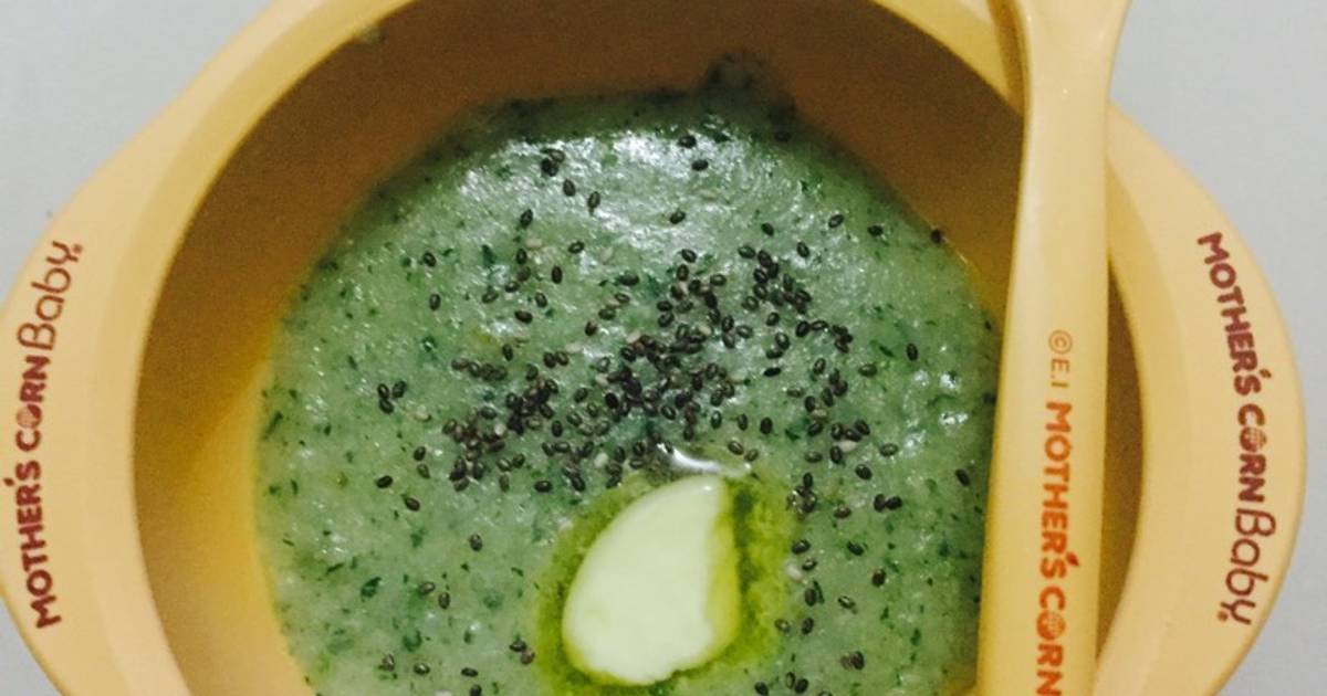 Resep MPASI 6m+ (Bubur saring serba hijau with chiaseed) oleh Retna ...