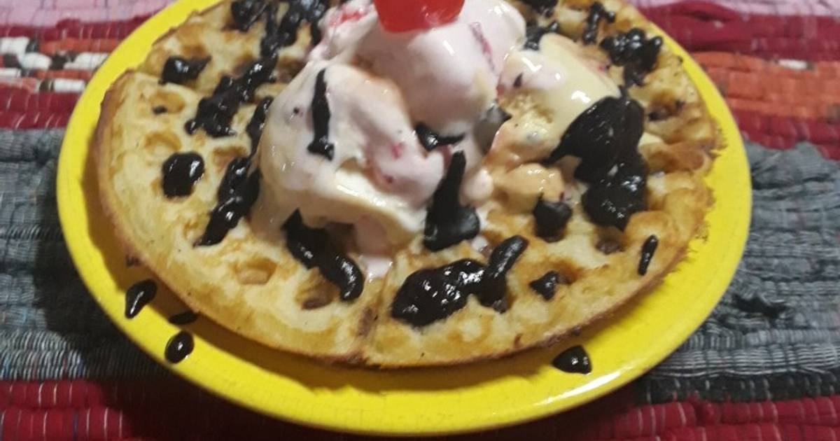 Waffles con helado - 17 recetas caseras- Cookpad
