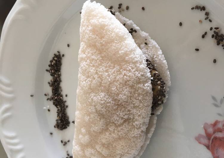 Tapioca com pasta de amendoim e chia Receita por Cristiane Flor - Cookpad