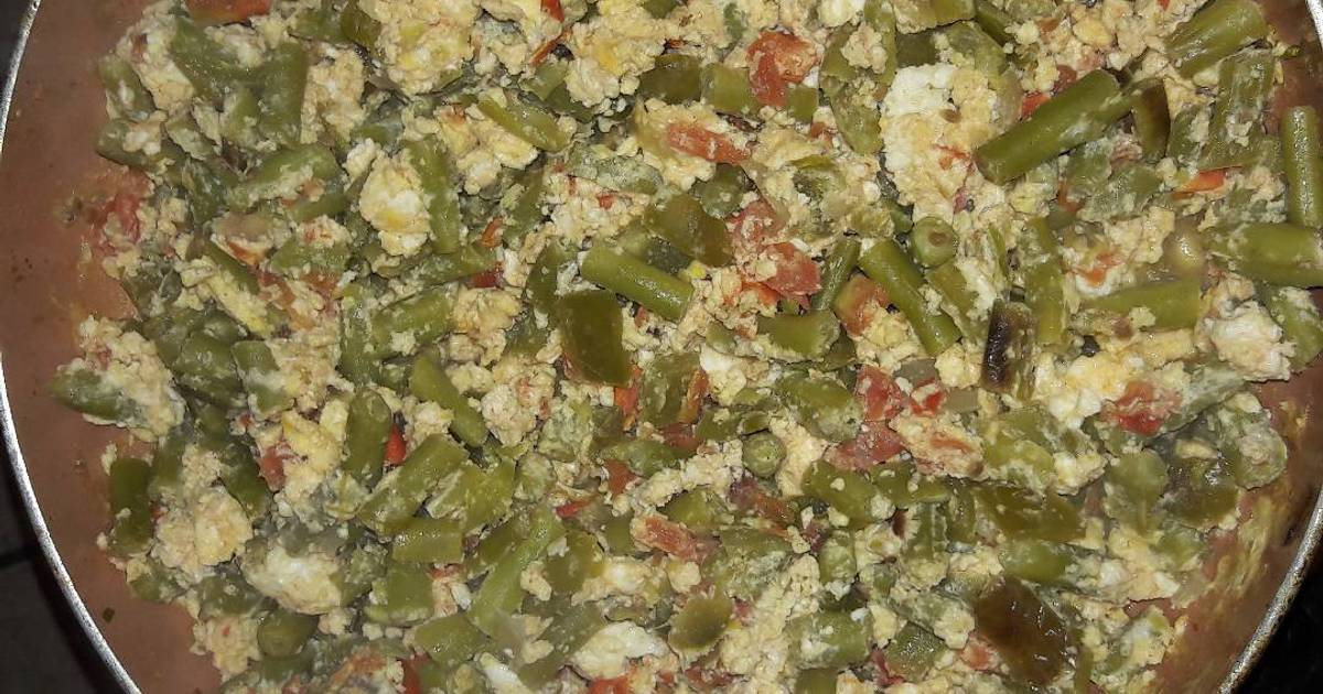 Ejotes con huevo Receta de Dalila Orantes- Cookpad
