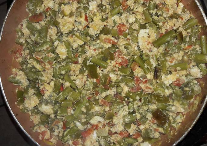 Ejotes con huevo Receta de Dalila Orantes- Cookpad