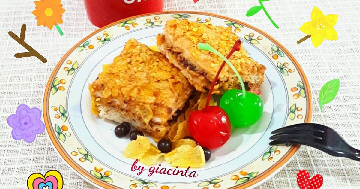 Resep Toast Coklat Cornflake oleh Giacinta Permana - Cookpad