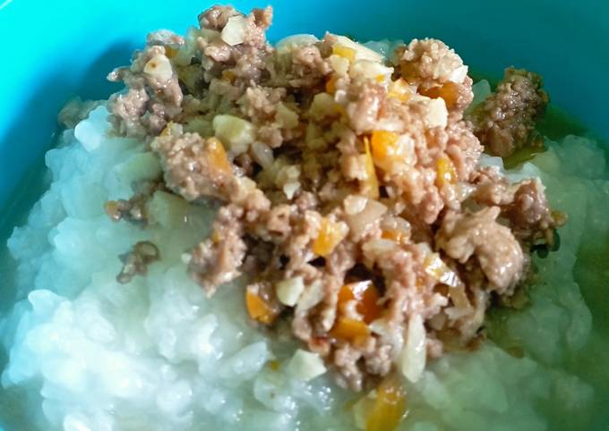 Resep Nasi Tim Daging Sapi Ketumbar (Mpasi 8+) oleh Ibu mey - Cookpad