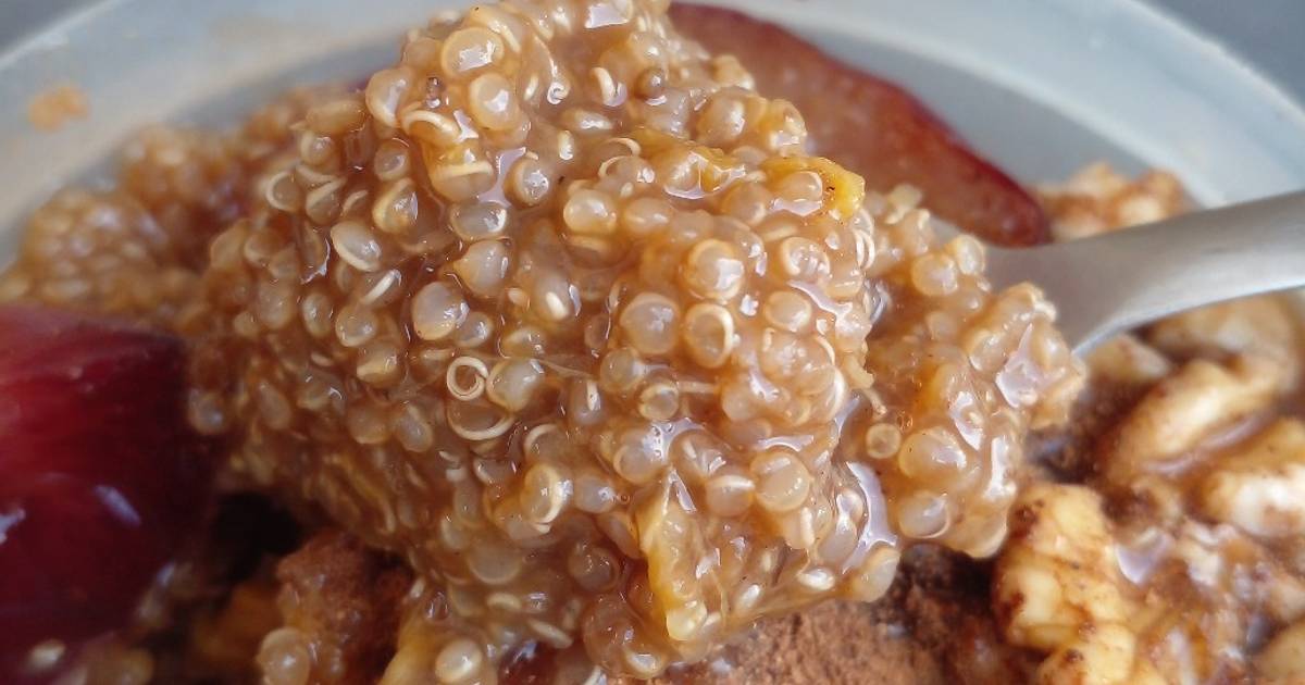 Quinoa dulce, al café con durazno Receta de _.yrdús._- Cookpad