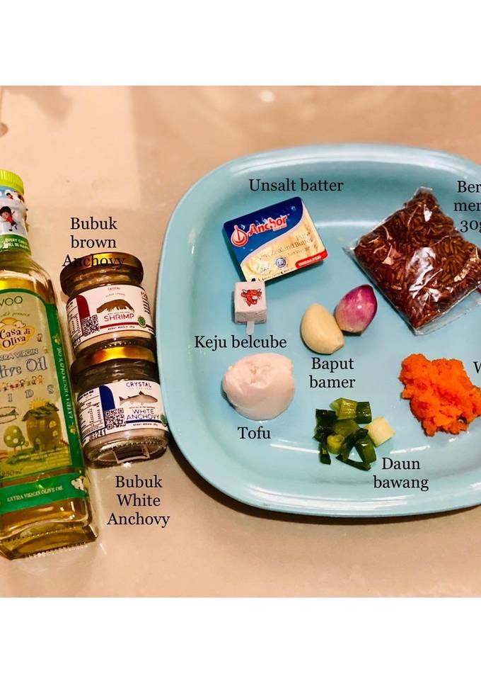 Resep Nasi Tim Tofu Beras Merah oleh Retna Dajita - Cookpad