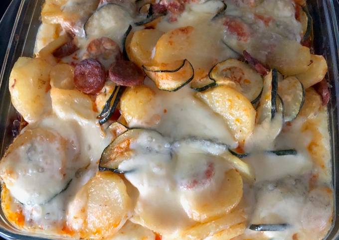 Gratin De Pommes De Terre Courgettes Chorizo Et Morbier De Emilie62
