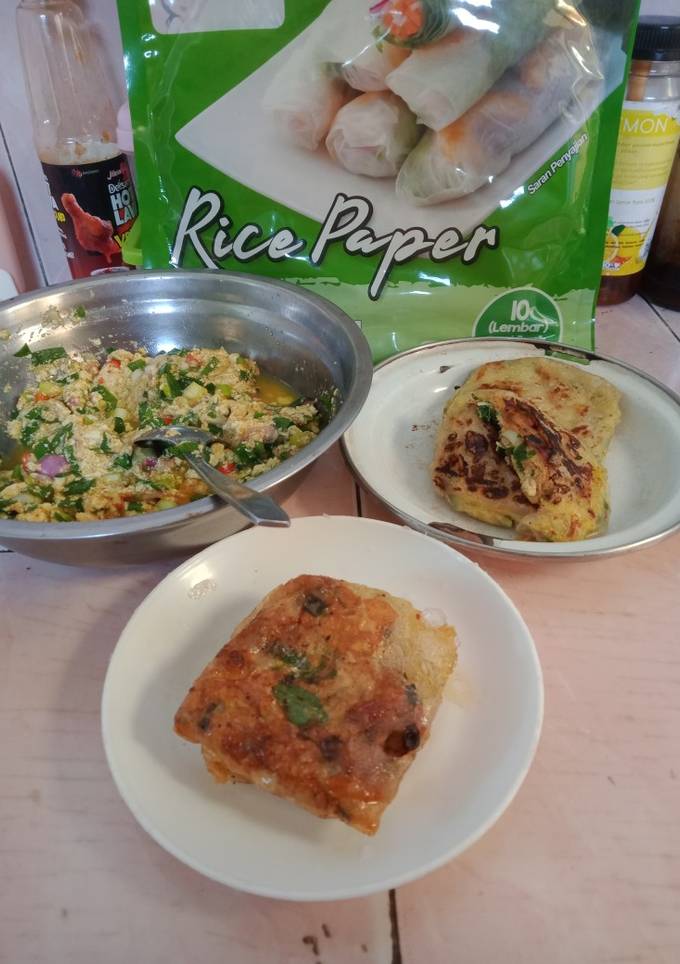 Resep 112.23 martabak tahu telur rice paper oleh Aztie_riani - Cookpad