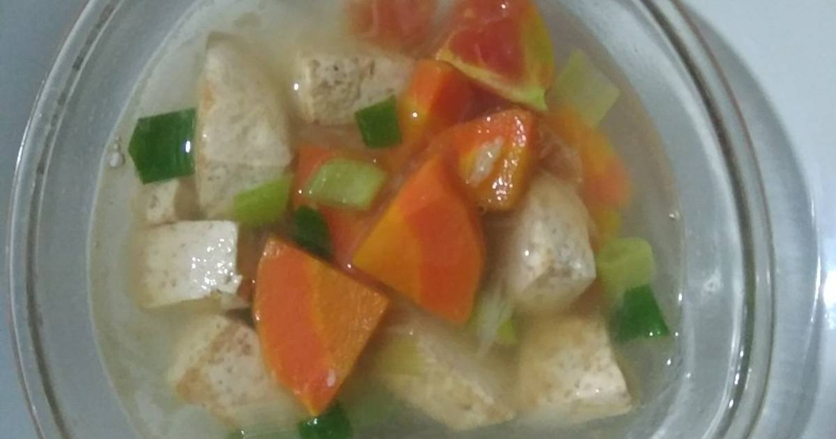 Resep Sup Tahu Wortel (Menu Si Kecil) oleh Sri Sulastri - Cookpad
