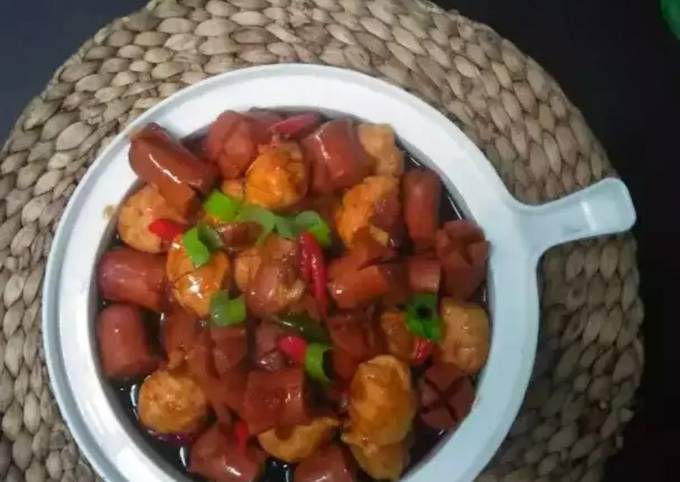 Resep Sosis Bakso Saus Teriyaki oleh Novi Oppie Indriana - Cookpad