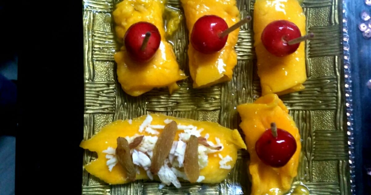 Mango Khoya Roll Recipe by Harminder Kaur Sethi - Cookpad