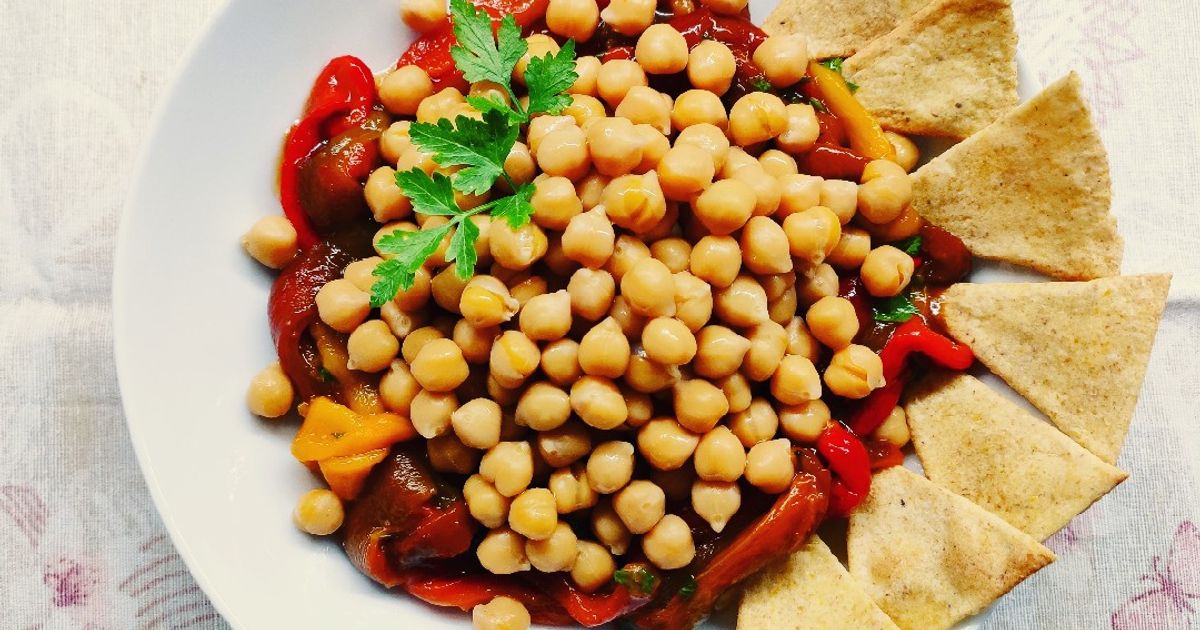Ricetta Insalata Di Ceci E Peperoni Arrosto Con Crostini Al Mais di ...